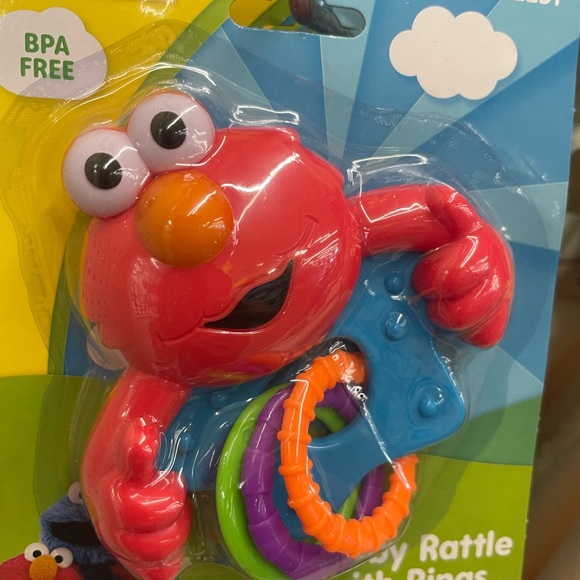 Sesame Street | Toys | Sesame Street Elmo Rattle With Rings Bpa Free ...